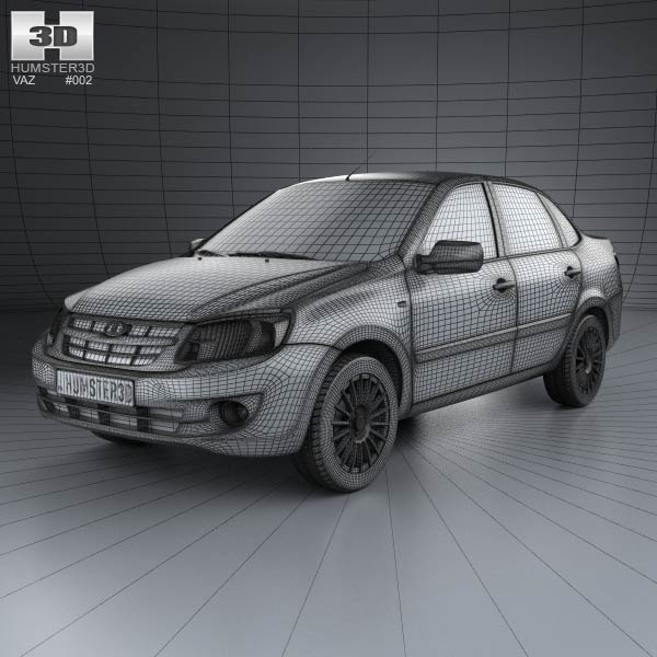 Lada Granta sedan 2012 3D model – Premium Quality Download | HQ3D.net