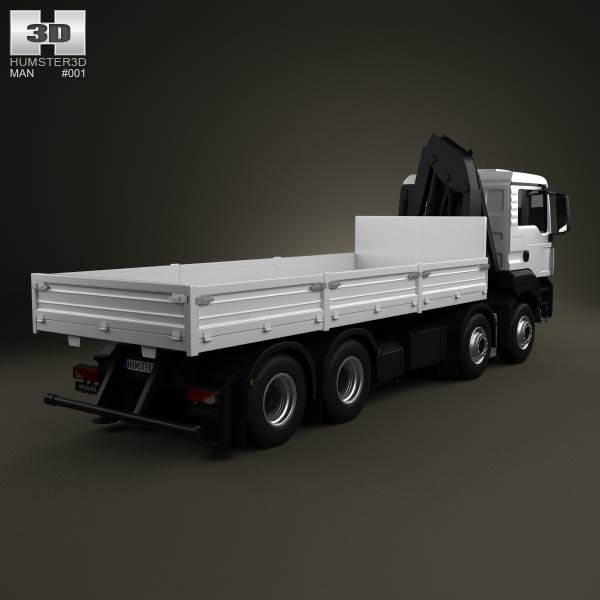 MAN TGS Flatbed Crane Truck 2012 3D model – Premium Quality Download ...