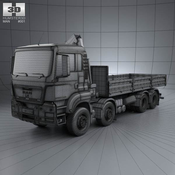 MAN TGS Flatbed Crane Truck 2012 3D model – Premium Quality Download ...