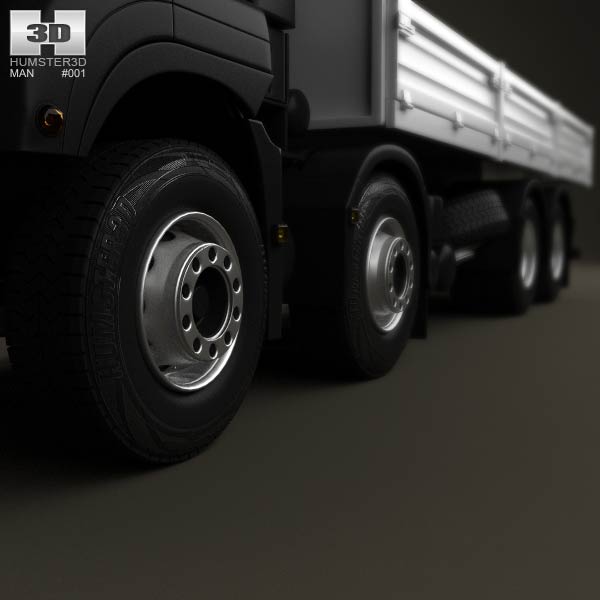 MAN TGS Flatbed Crane Truck 2012 3D model – Premium Quality Download ...
